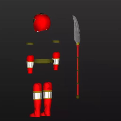 👾 Dairanger Upgrade Kit for 6” Action Figures (Red)・ 3D File for 3D ...