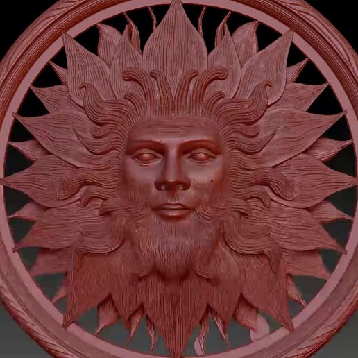 ☀️ Roman Sun God Wall Art STL File – Mythic Face Relief for 3D Printing ...