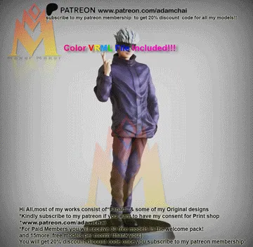 🎨 Satoru Gojo (五ご条じょう悟さとる Gojō Satoru)-Jujutsu Kaisen-VRML Color file ...