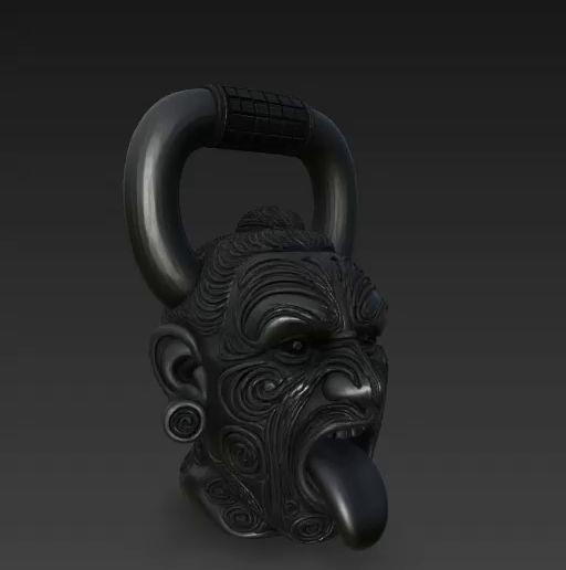 ⚽ Kettlebell Gym Maori Warrior Head Haka・ STL File for 3D printing・Cults