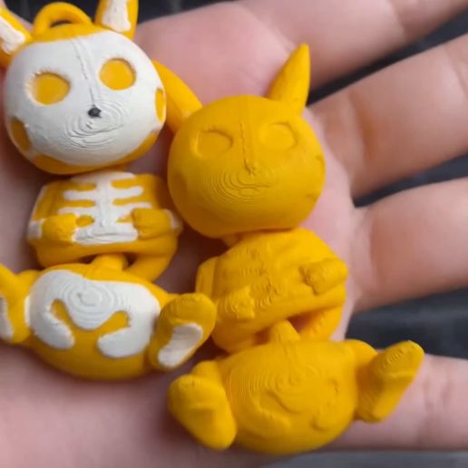 🎃 HALLOWEEN PIKACHU SKELETON FLEXI : 3MF MULTICOLOR + KEYCHAIN : PLACE ...