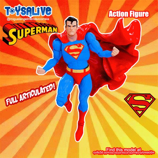 🦸‍♂️ Superman full articulated action figure・ 3D File for ・Cults